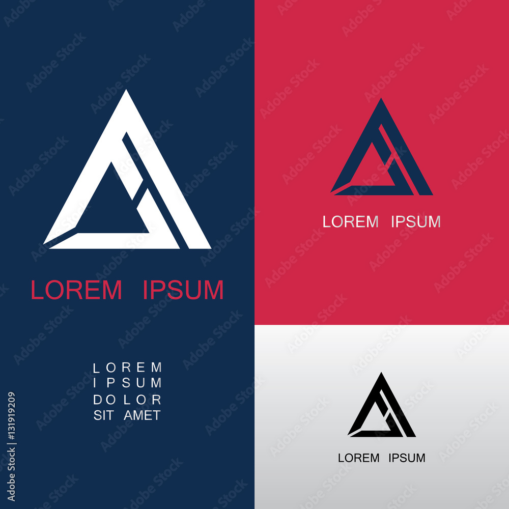 triangle line colored company logo Stock Vector | Adobe Stock