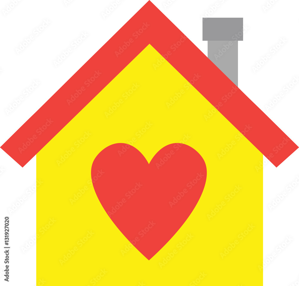 House with heart symbol Stock Vector | Adobe Stock