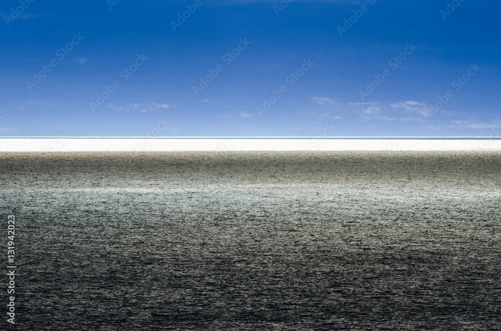 Atlantic Ocean at Twillingate, dramatic blue sky, water reflects ...