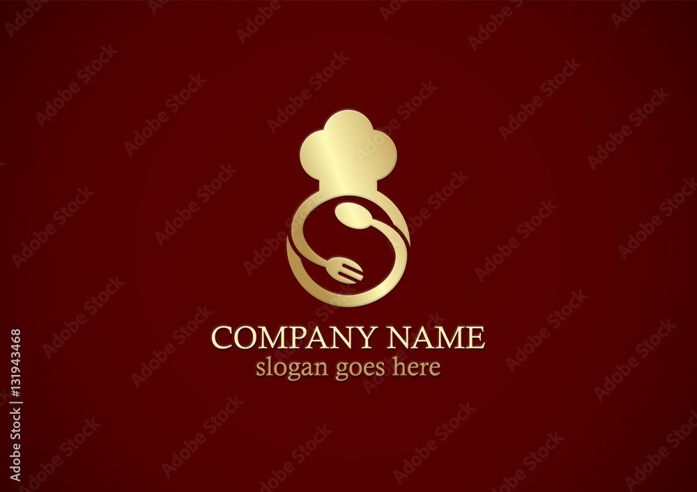 cook chef food spoon gold logo Stock Vector | Adobe Stock