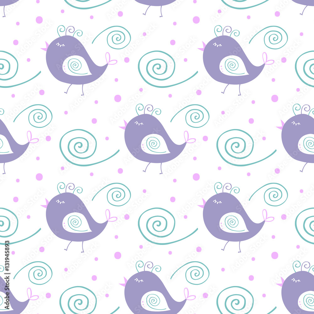 seamless bird pattern and background vector illustration Stock Vector ...