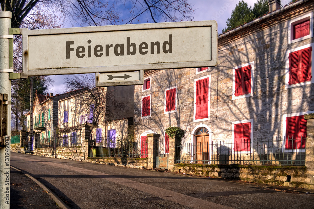 Illustrazione Stock Schild 185 - Feierabend | Adobe Stock