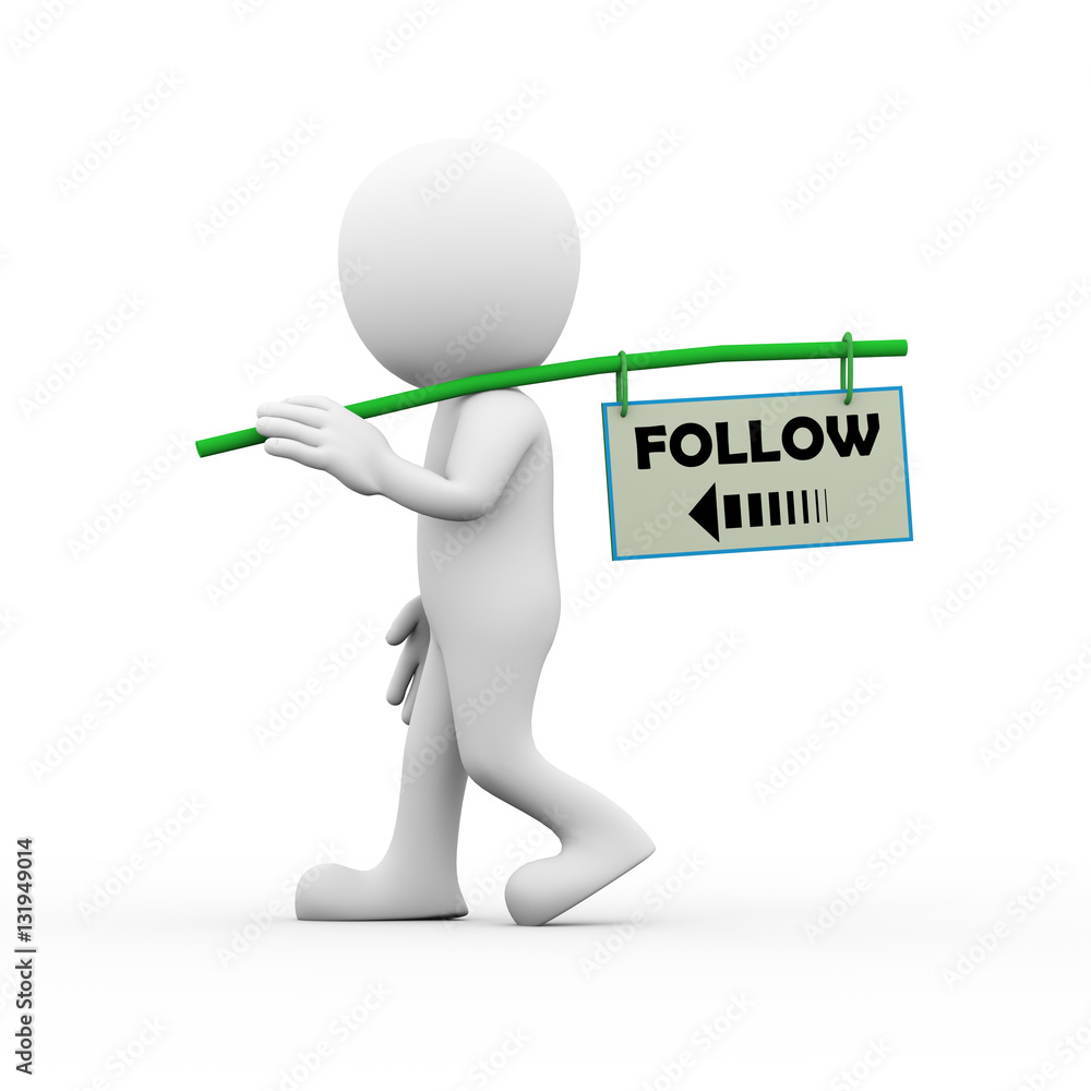 3d man social network and following concept Stock Illustration | Adobe ...