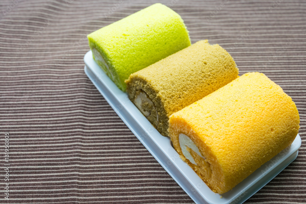 Mini cake roll Stock-Foto | Adobe Stock