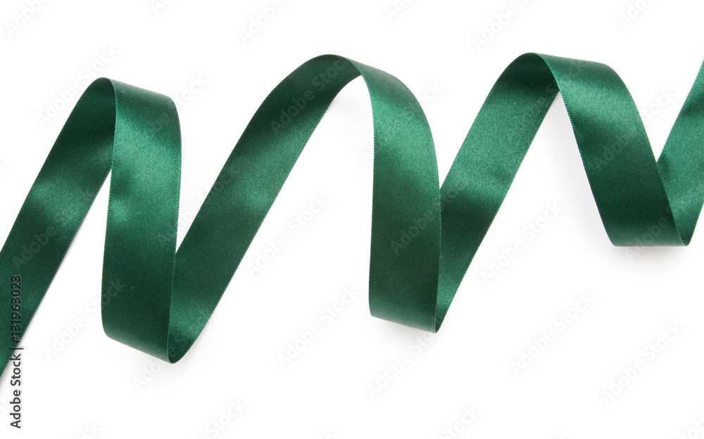 green ribbon border isolated on white Stock Photo | Adobe Stock