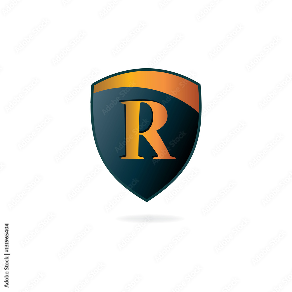 Initial Letter R Shield Logo Design Stock Vector | Adobe Stock