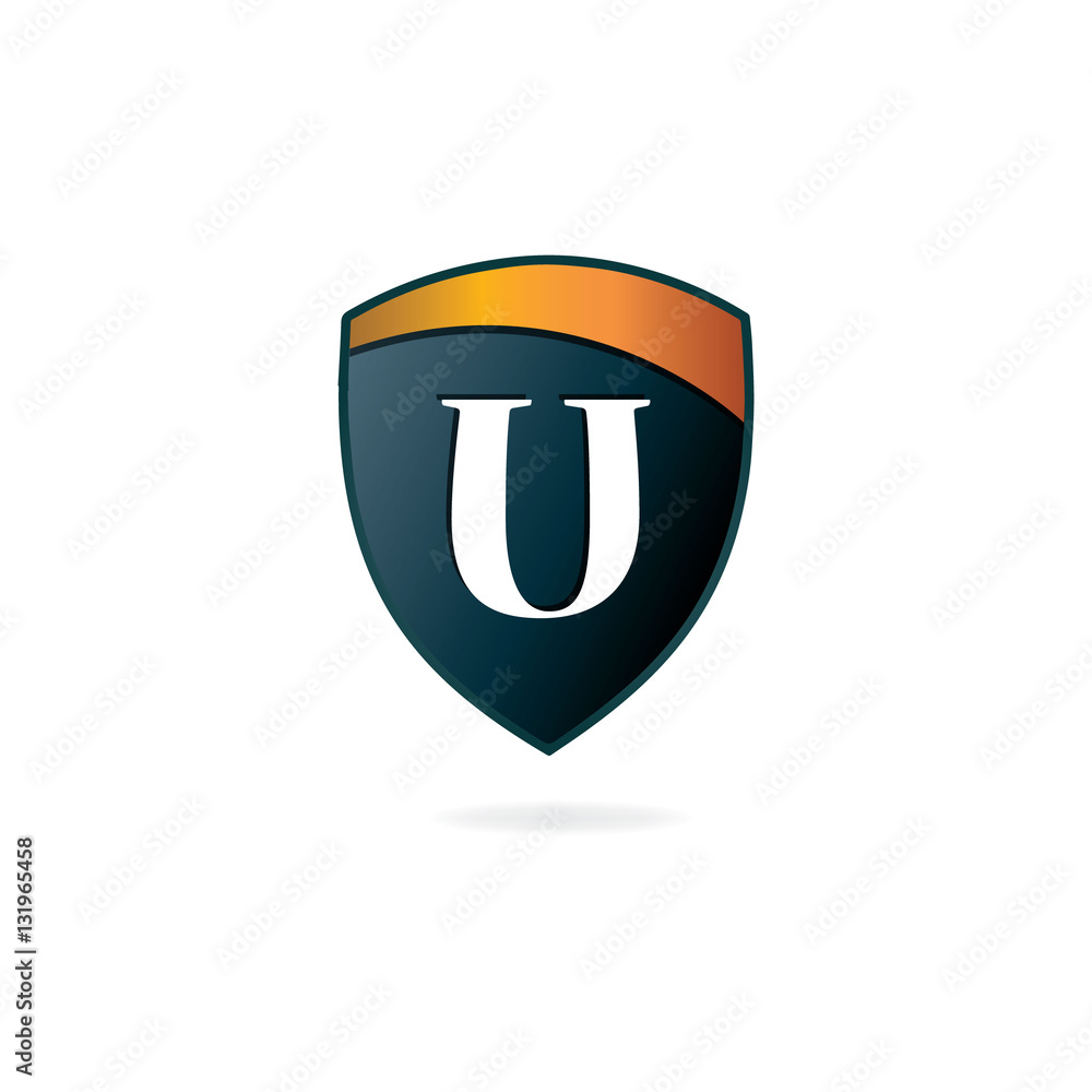 Initial Letter U Shield Logo Design Stock Vector | Adobe Stock