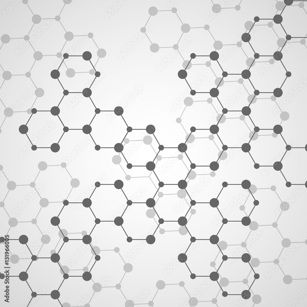 Hexagonal molecule structure of DNA. Geometric abstract background ...