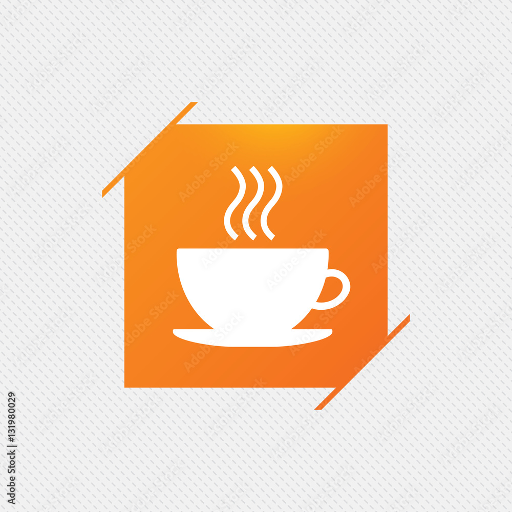 Coffee cup sign icon. Hot coffee button. Stock Vector | Adobe Stock