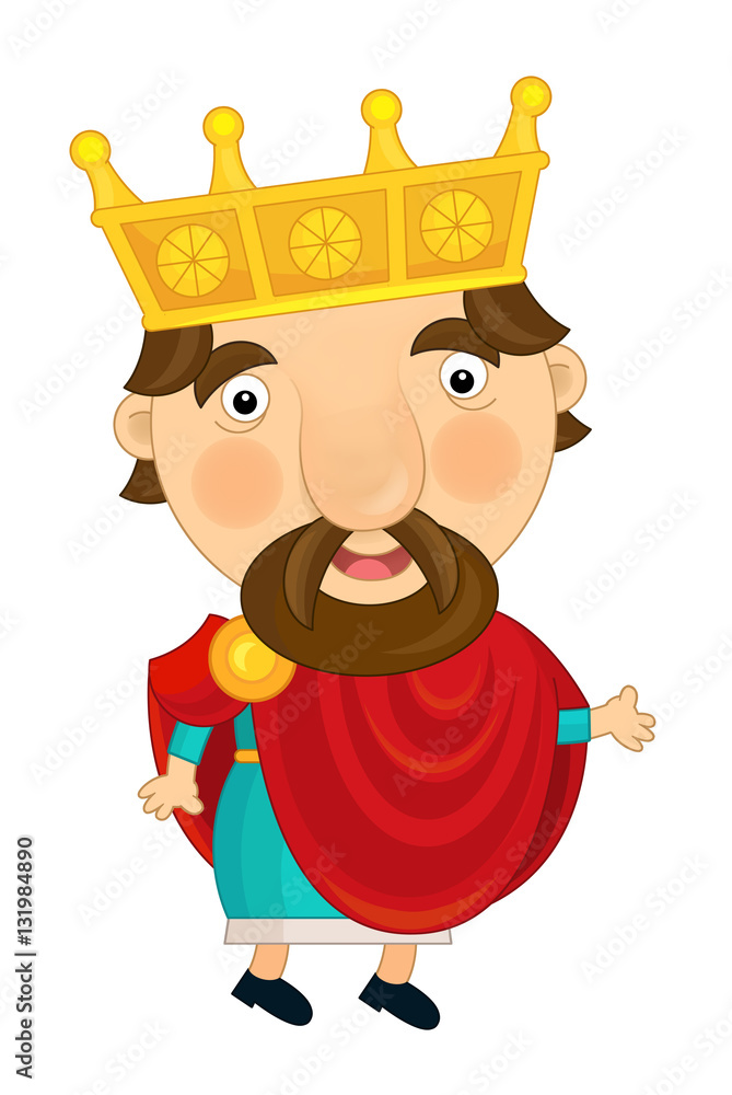Cartoon happy and funny knight or king - isolated - illustration for ...