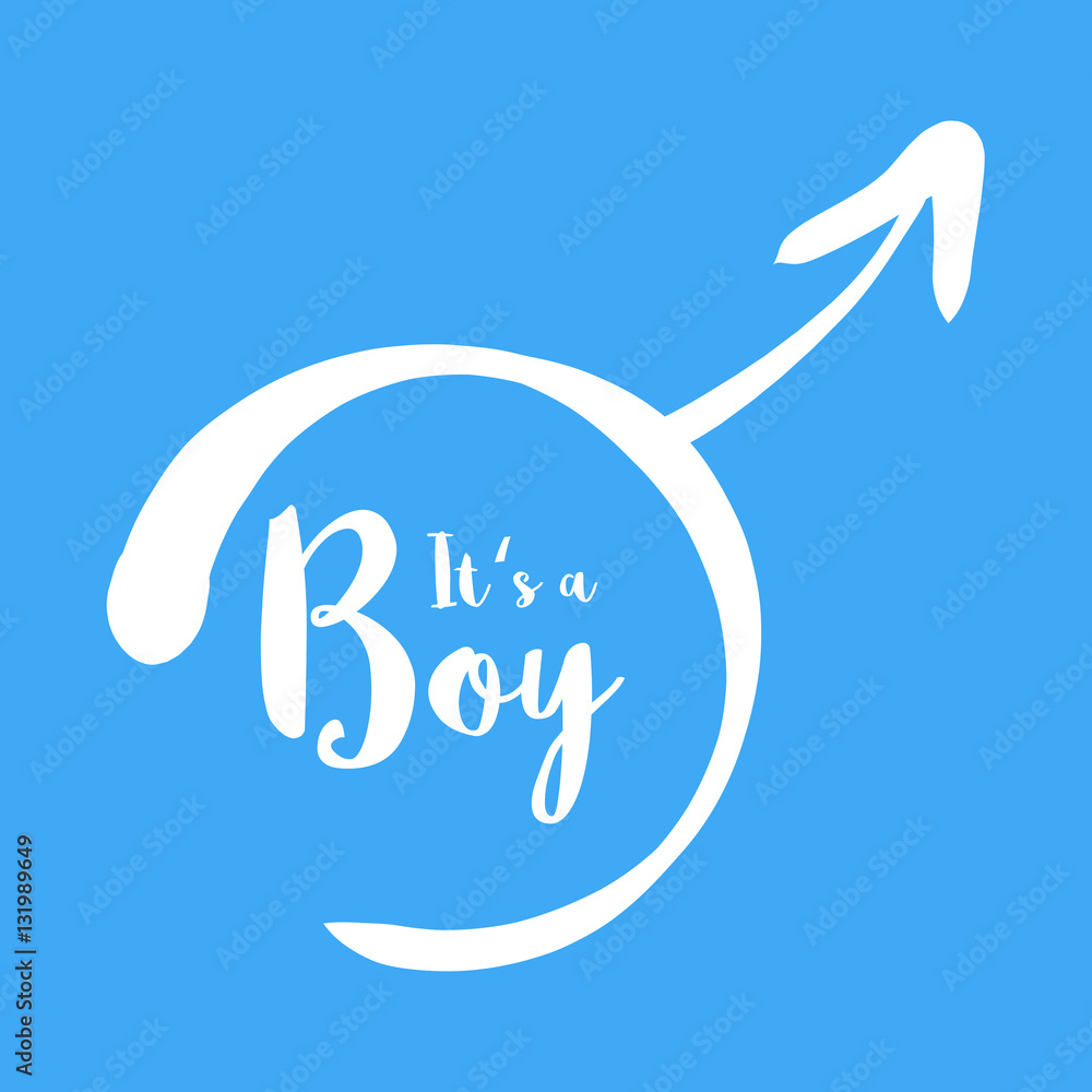 Its a boy - baby shower invitation template. Calligraphic text in the ...