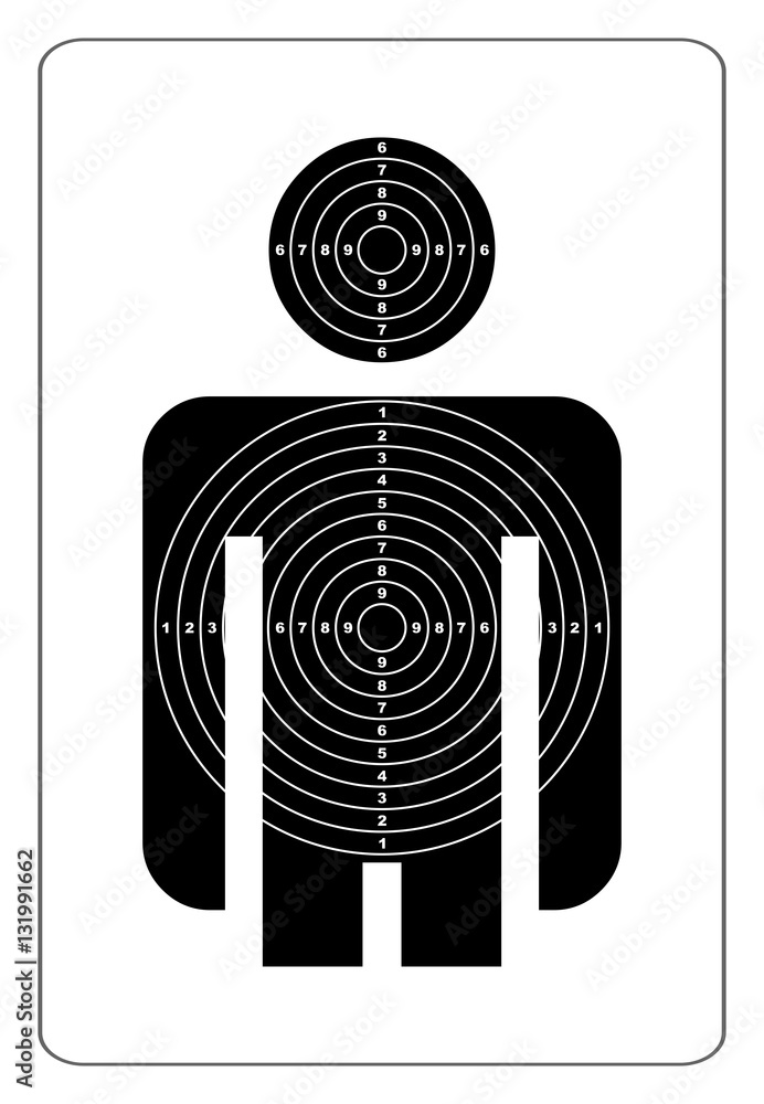 Shooting Targets with human silhouette Stock Vector | Adobe Stock