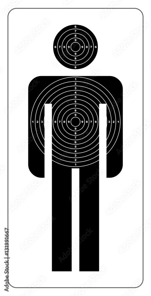 Shooting Targets with human silhouette Stock Vector | Adobe Stock