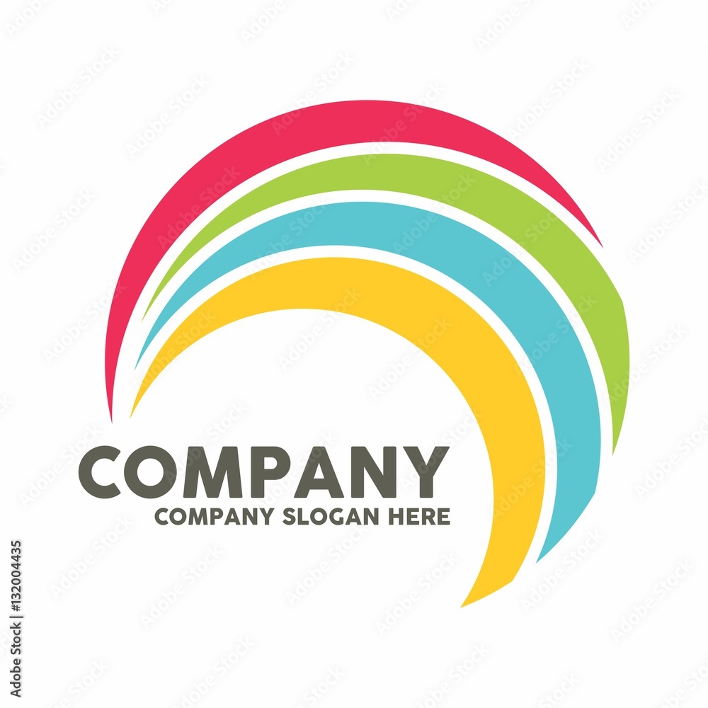 colorful rainbow logo icon vector template Stock Vector | Adobe Stock