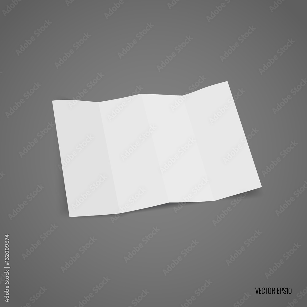 Four - fold white template paper. Vector illustration Stock Vector ...