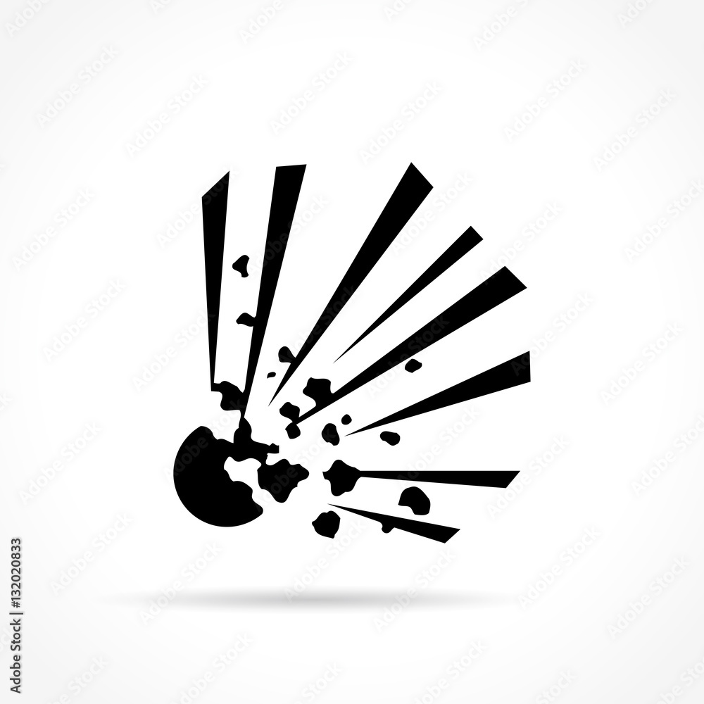 explosive icon on white background Stock Vector | Adobe Stock