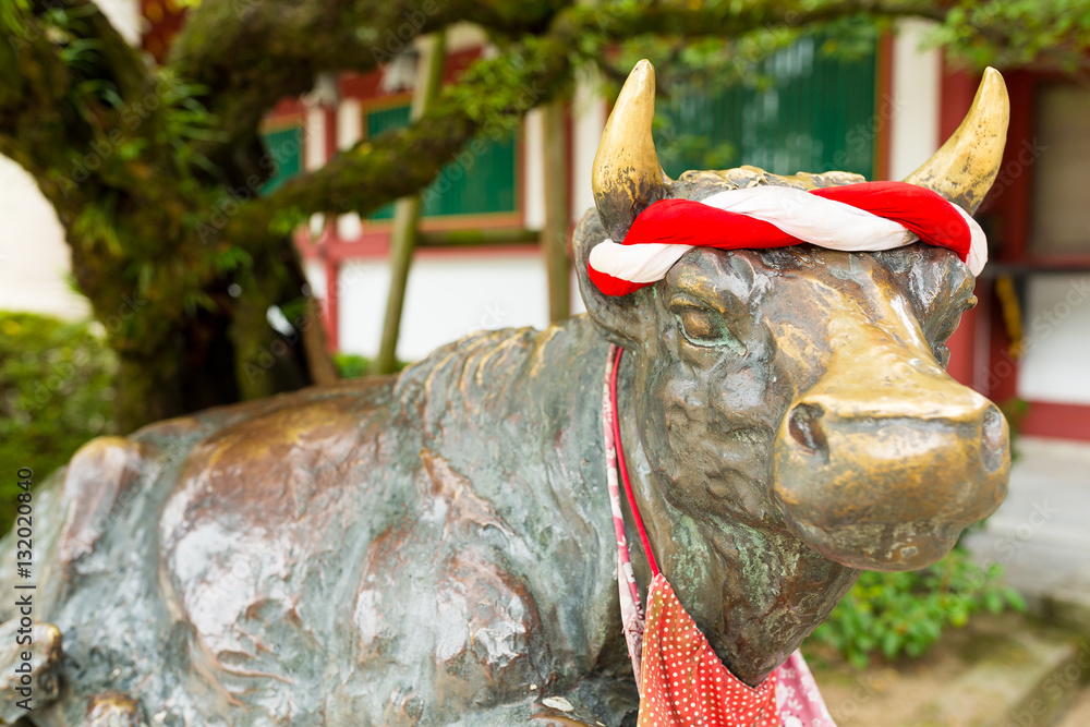 Cow statue in Dazaifu shrine Stock Photo | Adobe Stock