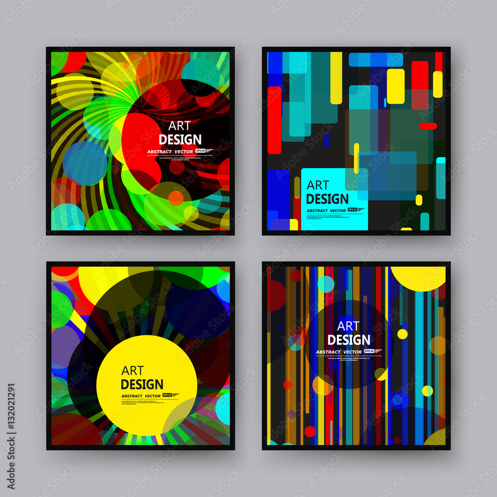 Abstract composition. Bright a4 brochure cover design. Patch info ...