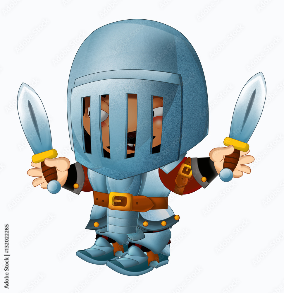 Cartoon funny knight - isolated - illustration for children Stock ...