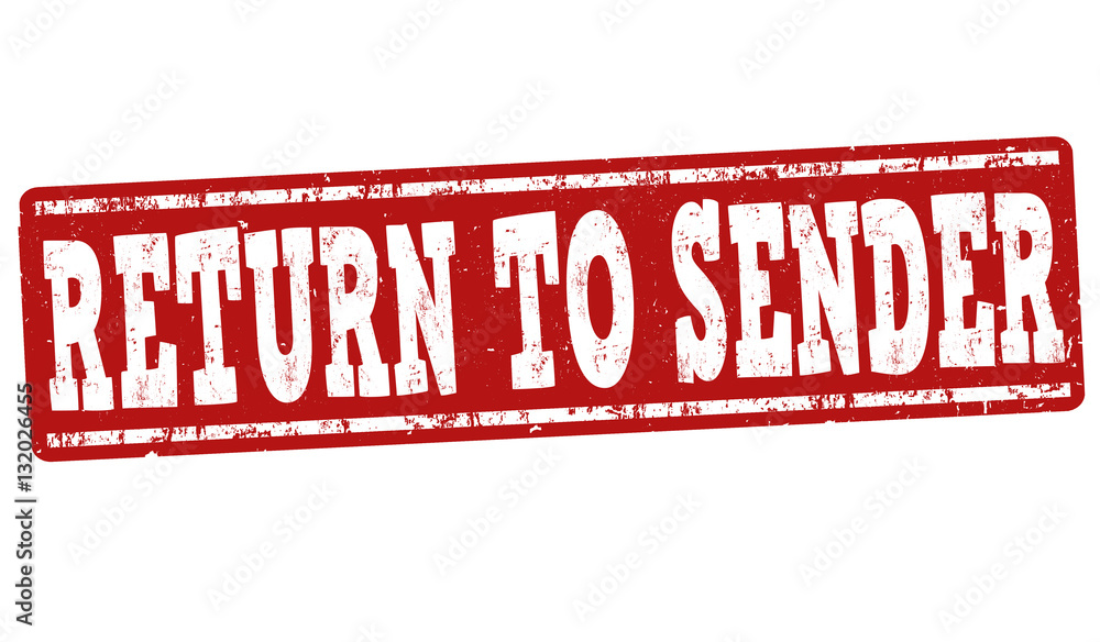Return to sender sign or stamp Stock Vector | Adobe Stock