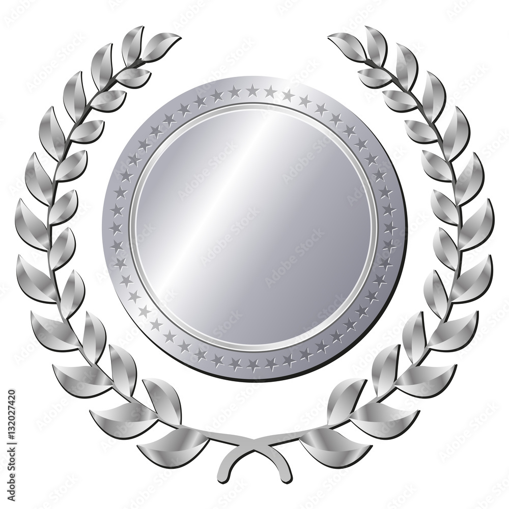 silver medal on white background Stock Vector | Adobe Stock
