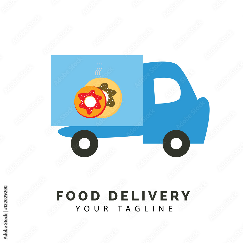 Food delivery Logo Vector Stock Vector | Adobe Stock