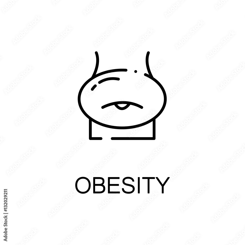 Obesity flat icon or logo for web design Stock Vector | Adobe Stock