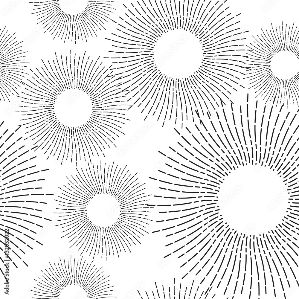 Seamless pattern with sunshine rays in vintage style. Sunburst ...