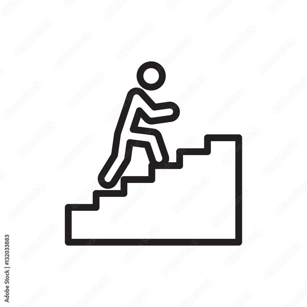 man climbing stairs icon illustration Stock Vector | Adobe Stock