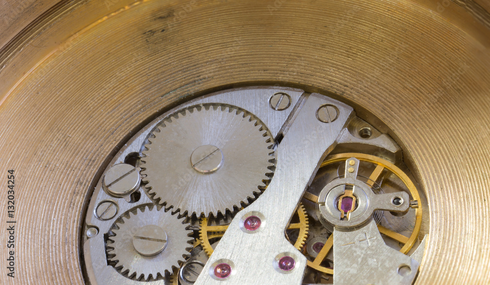 Macro cog clockwork mechanism close up micro workings of watch with ...