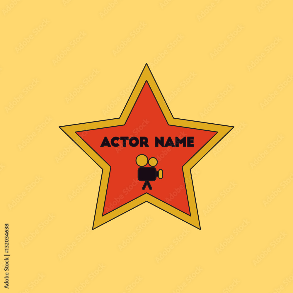Vector Illustration In Flat Style Star With Actor Name Stock Vector vector-illustration-in-flat-style-star-with-actor-name-stock-vector