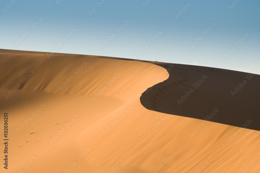 Sunrise at the dunes of Hassi Labiad (Sahara) , Morocco Stock Photo ...