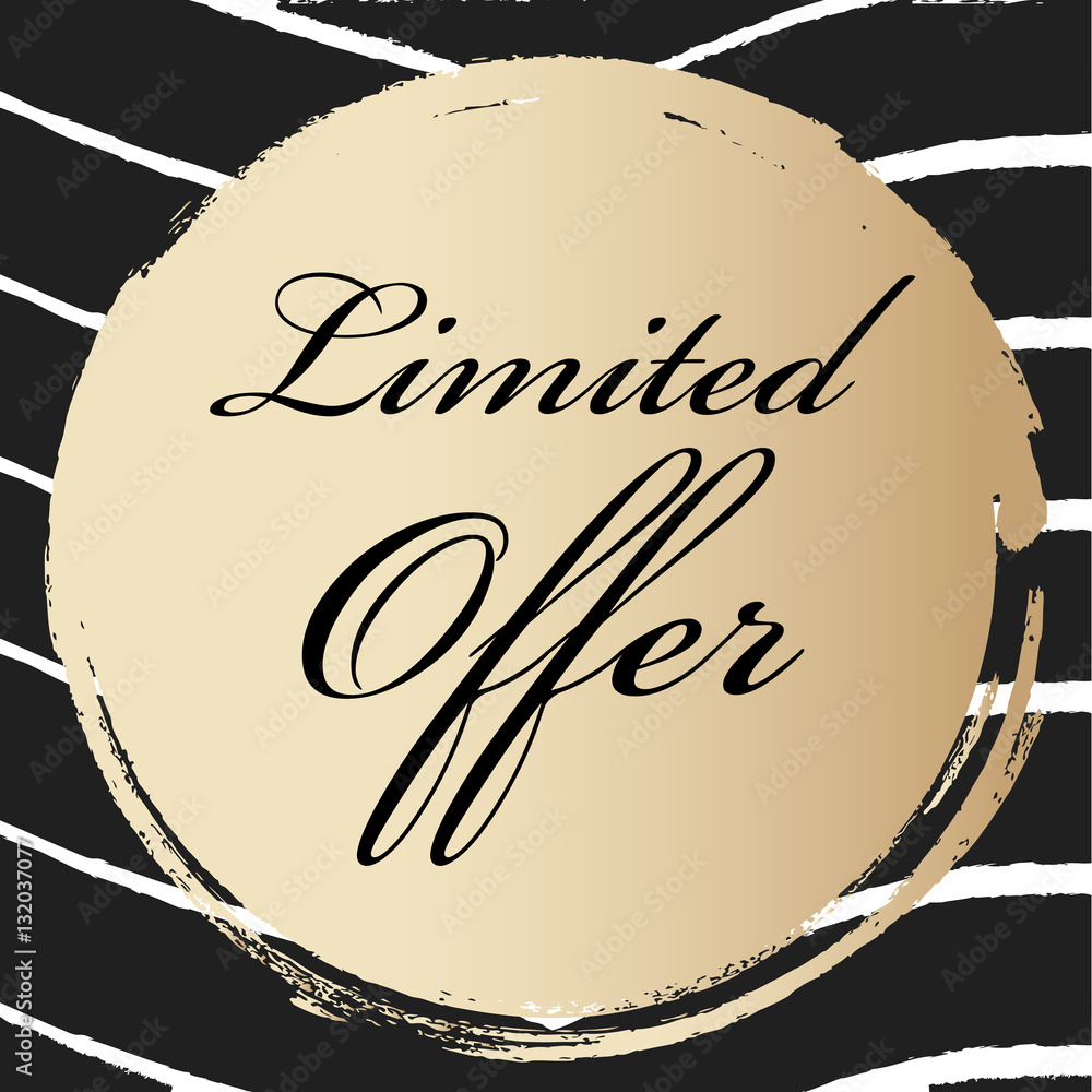 Limited offer elegant lettering on gold circle with black lines on ...