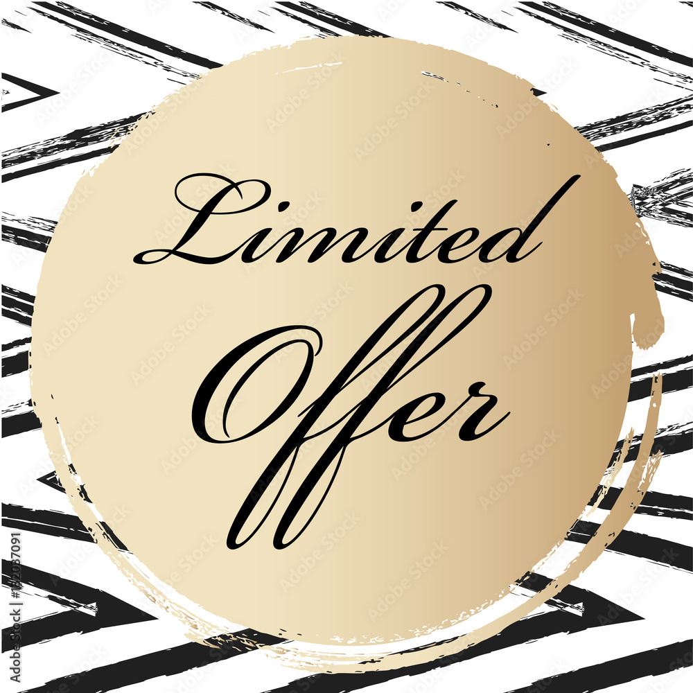 Limited offer elegant lettering on gold circle with black lines on ...