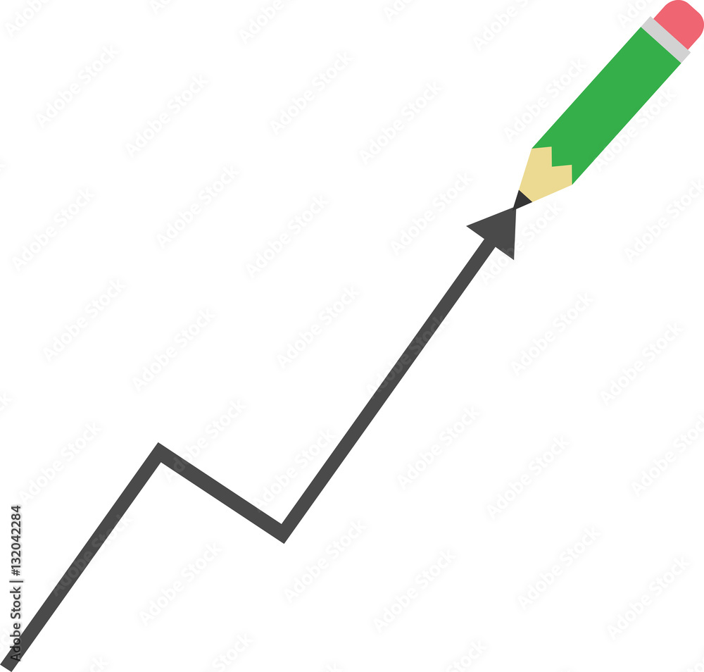 Pencil drawing arrow up Stock Vector | Adobe Stock