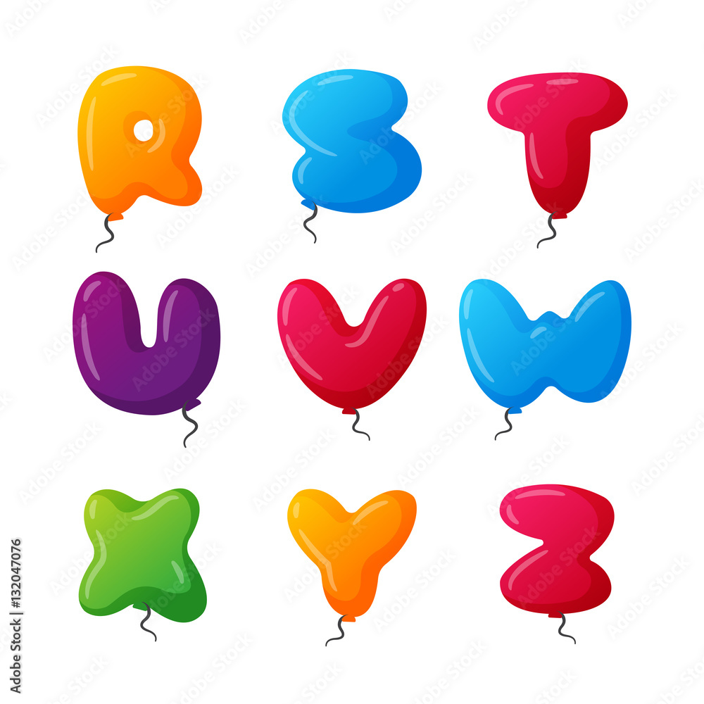 Balloon alphabet vector set. Stock Vector | Adobe Stock