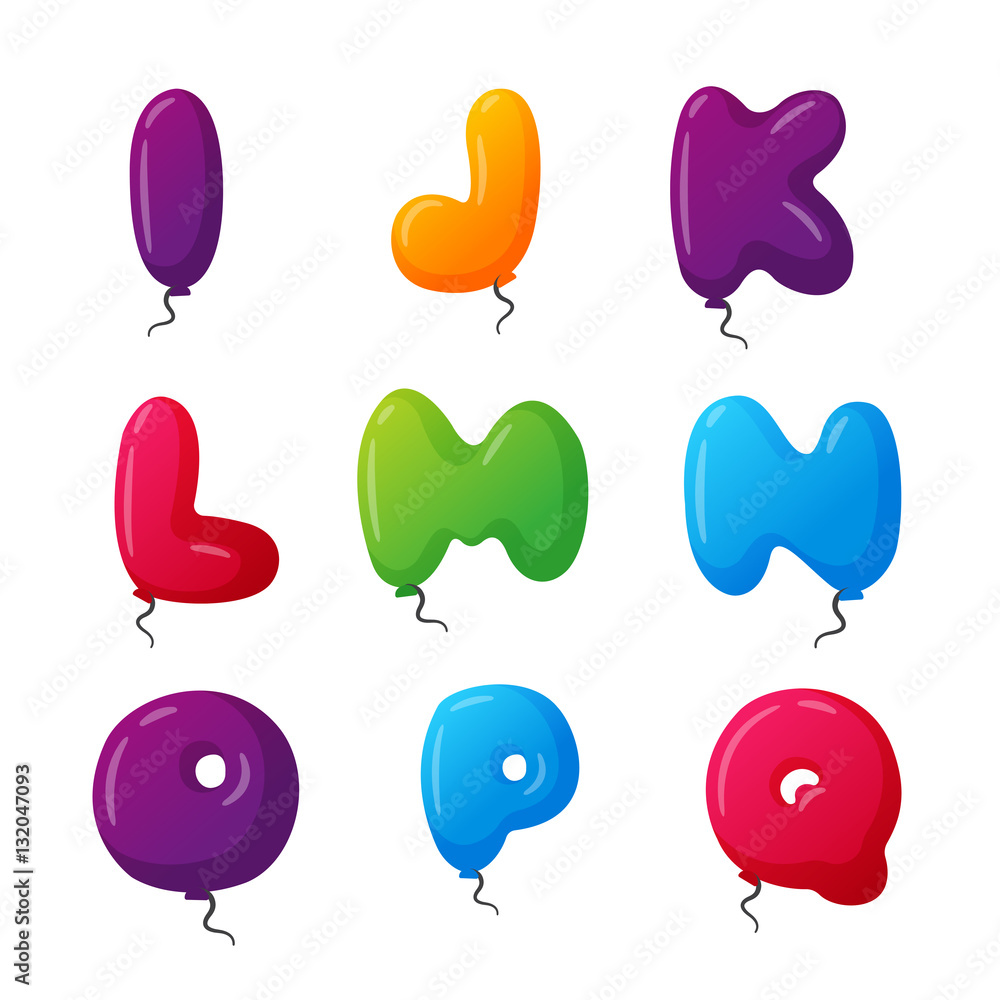 Balloon alphabet vector set. Stock Vector | Adobe Stock