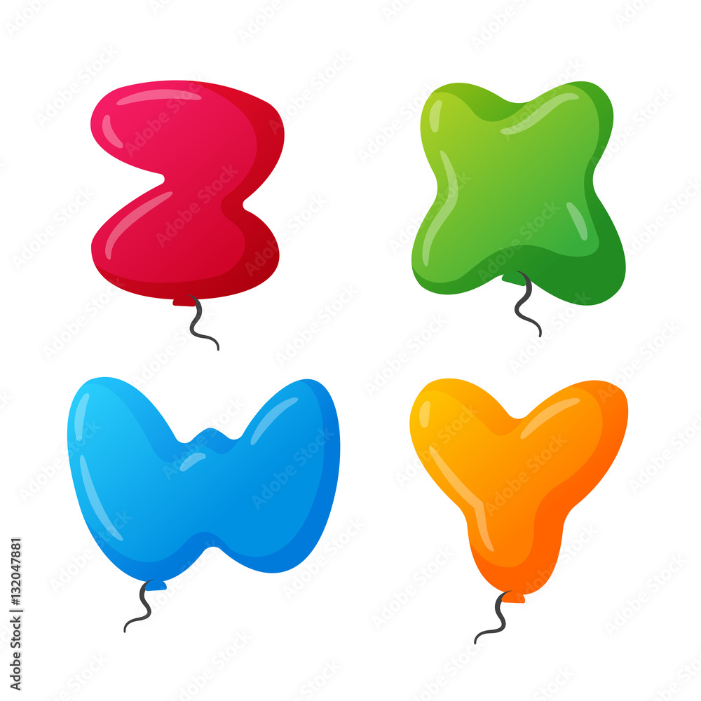 Balloon alphabet vector set. Stock Vector | Adobe Stock