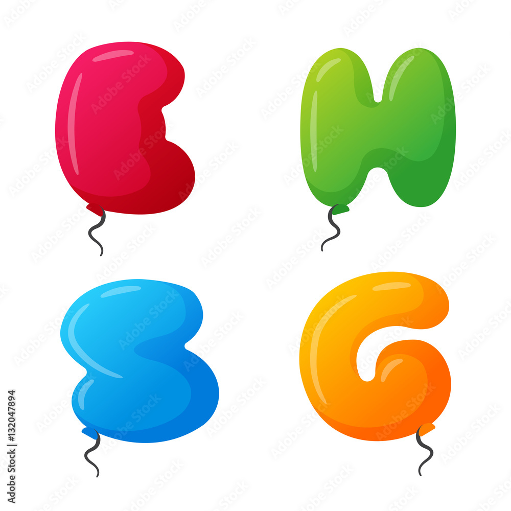 Balloon alphabet vector set. Stock Vector | Adobe Stock