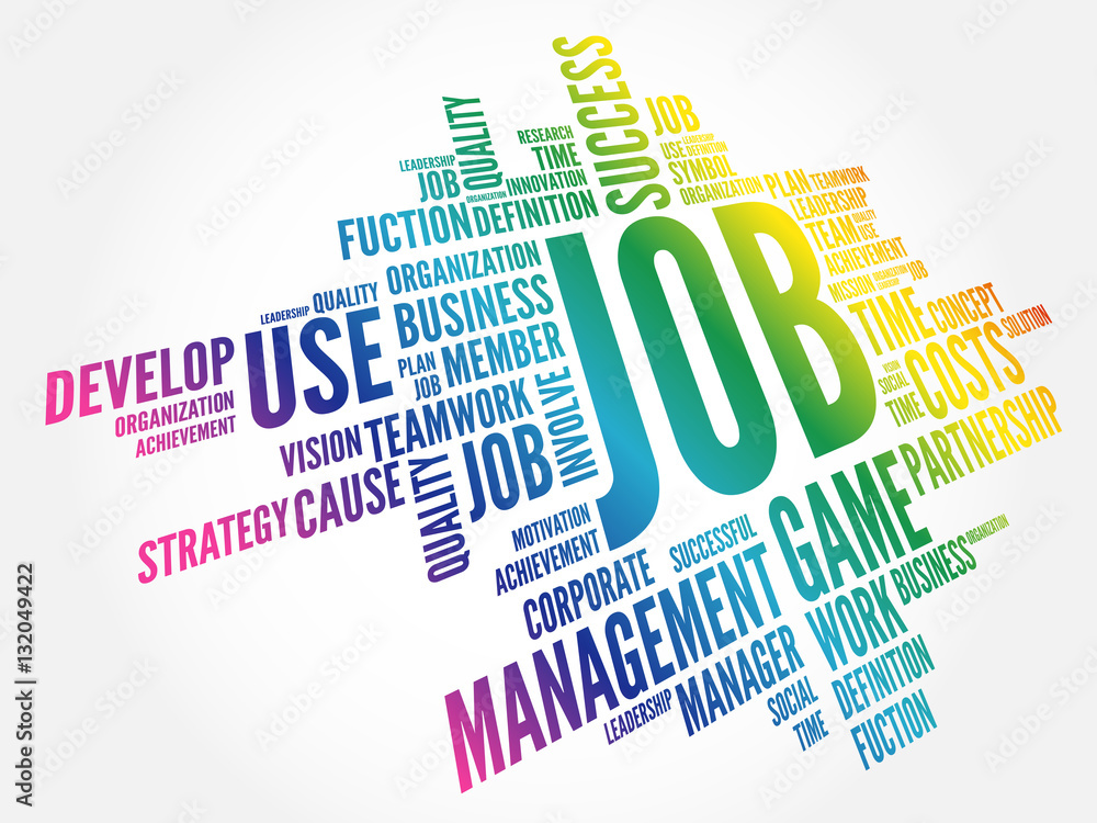 JOB word cloud collage, business concept background Stock Vector ...