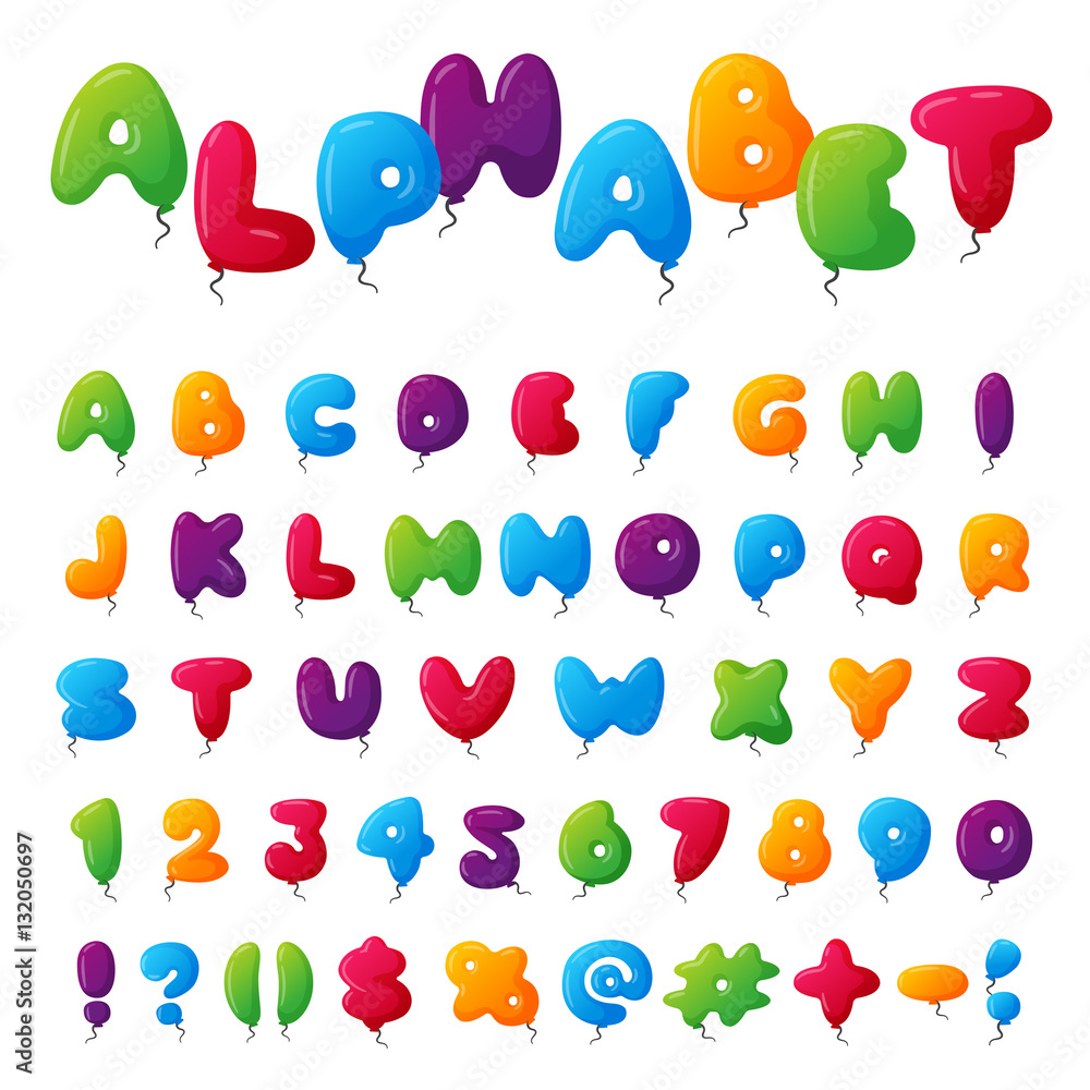 Balloon alphabet vector set. Stock Vector | Adobe Stock