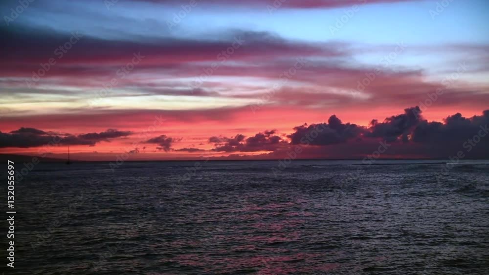 Gorgeous Seascape Pink Sunset, Maui Hawaii Stock Video | Adobe Stock