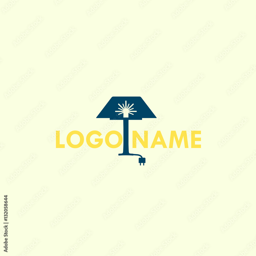 Lamp logo vector, icon for furniture store, home decor bright boutique ...