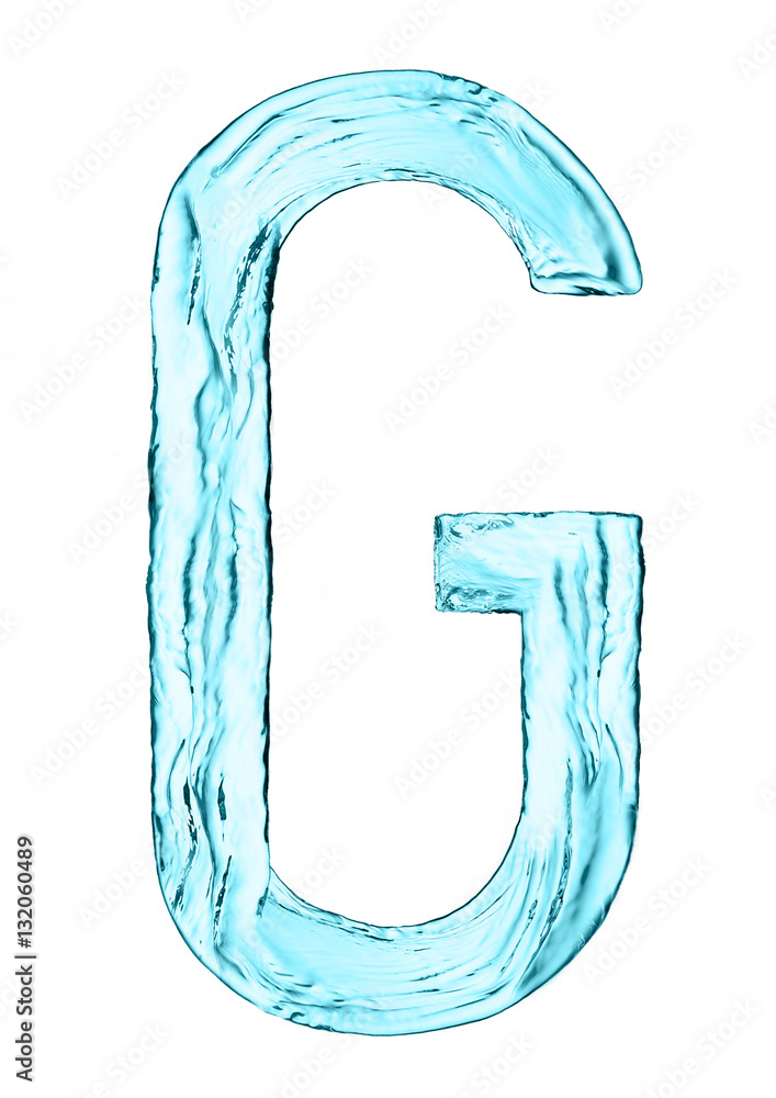 Water splash letter G with light blue color Stock Photo | Adobe Stock