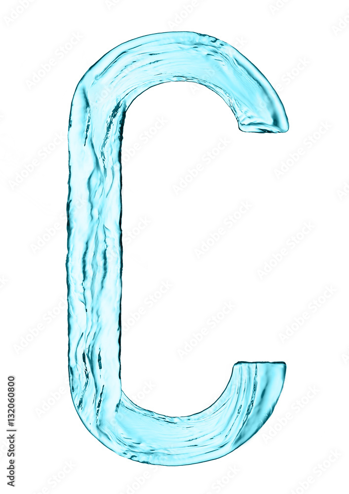 Water splash letter C with light blue color Stock Photo | Adobe Stock