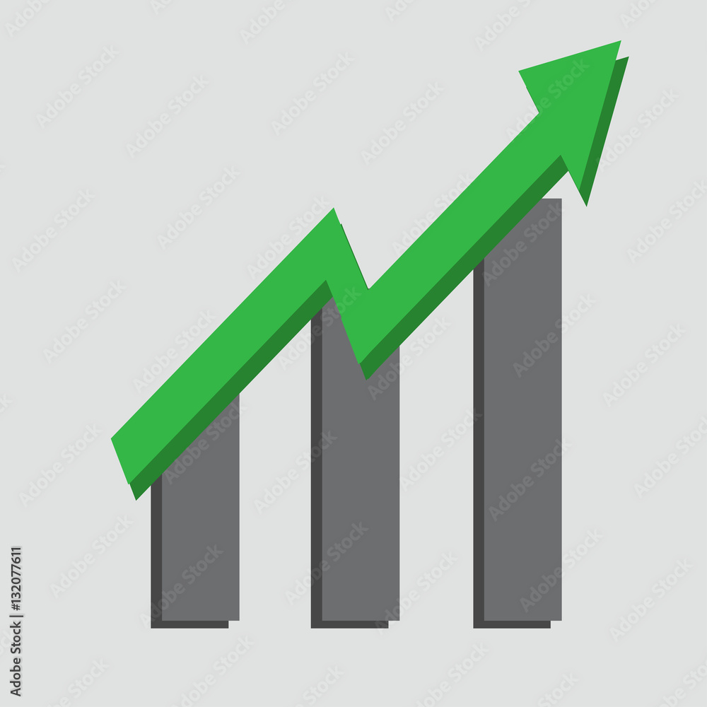 Growing chart icon. Stock Vector | Adobe Stock