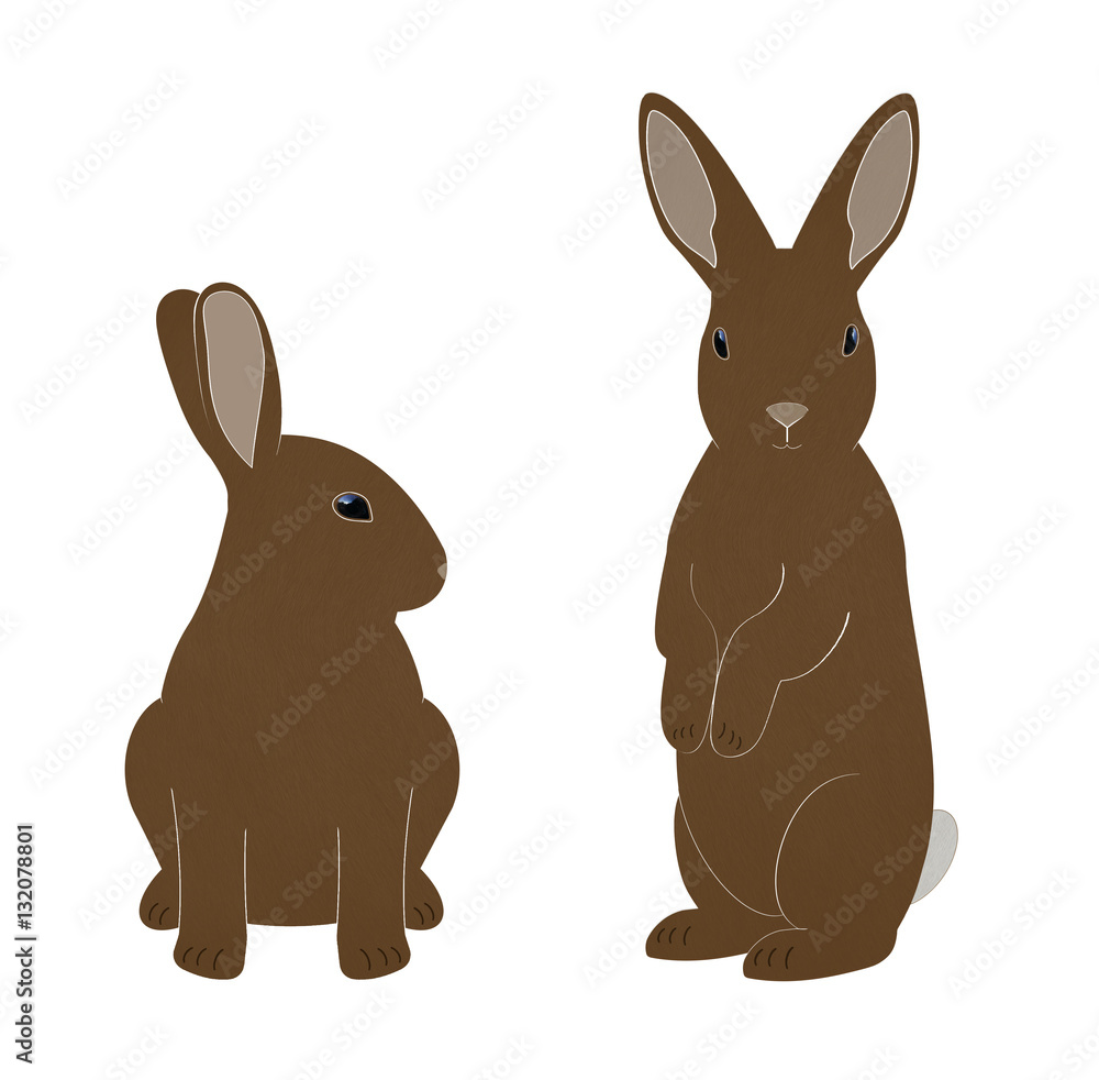 Hasen Icons Farbe - Ostern, Hasen, Kaninchen, zur Seite guckend ...