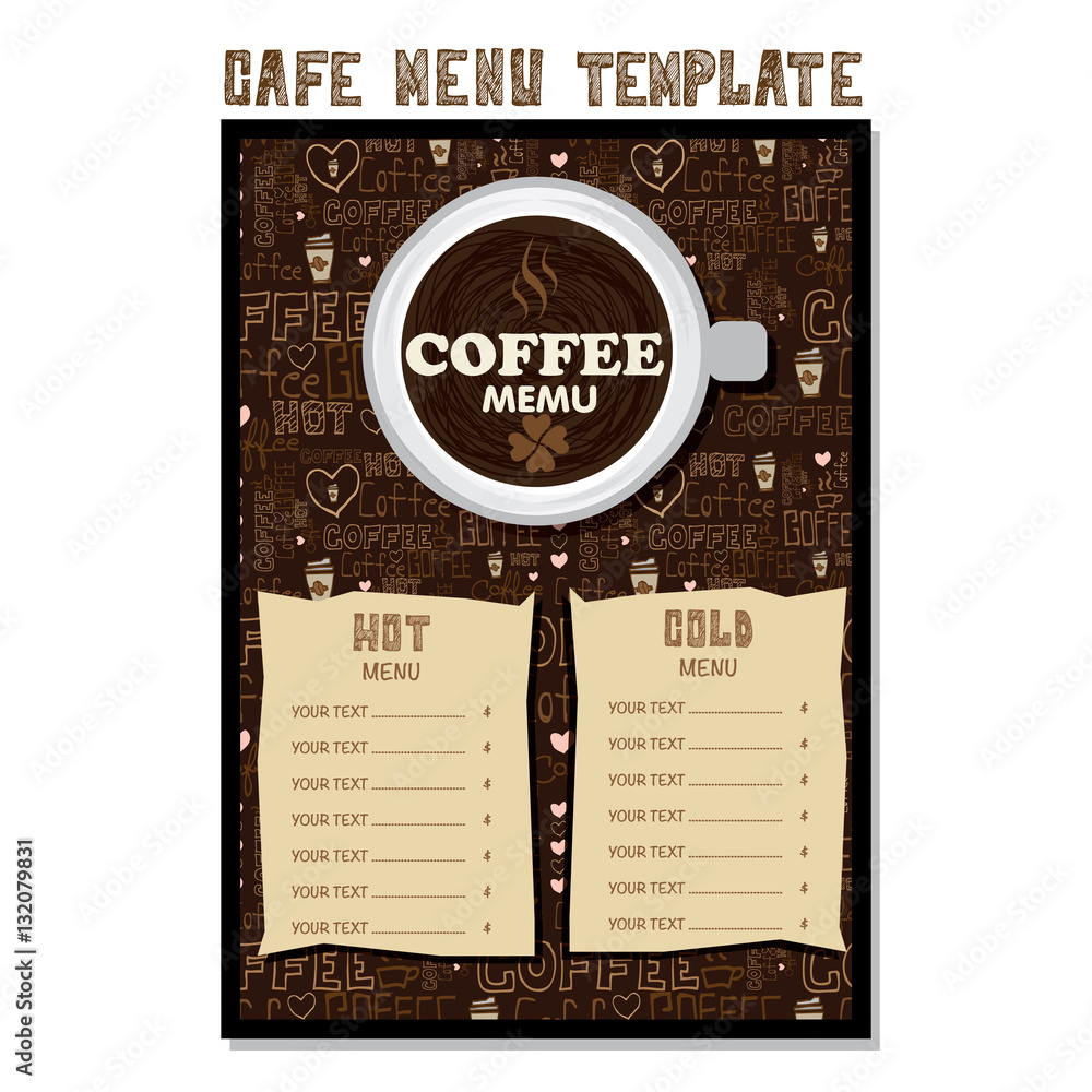 menu cafe template poster template Stock Vector | Adobe Stock