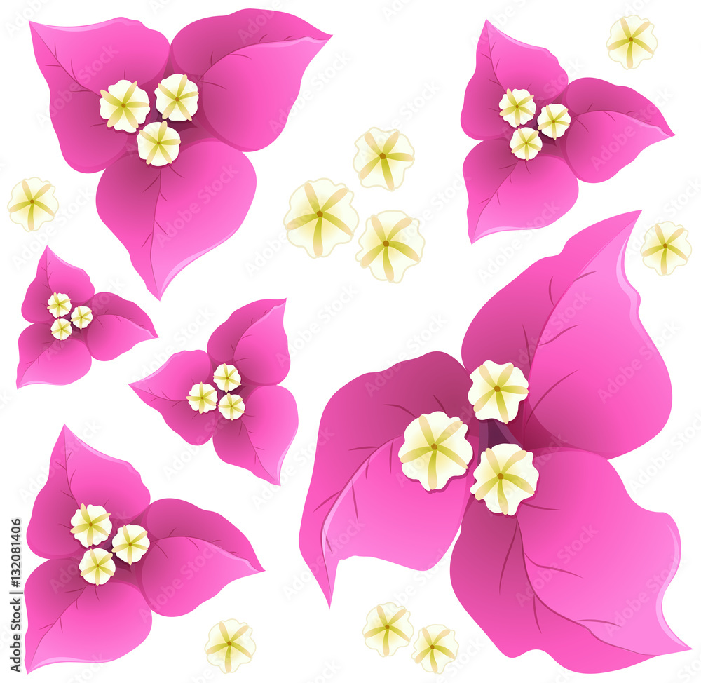 Seamless background design with pink paperflowers Stock Vector | Adobe ...