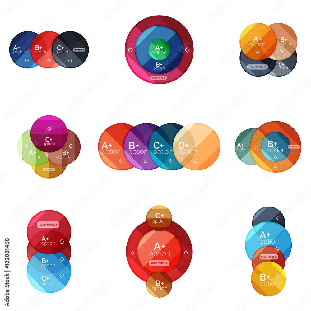 Set of round option diagram template for your data or options Stock ...